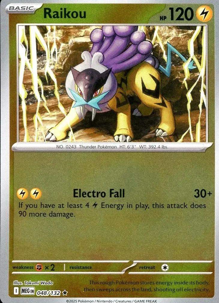 Raikou Reverse - MEGA Evolution - MEGEN Pokémon card 48/132